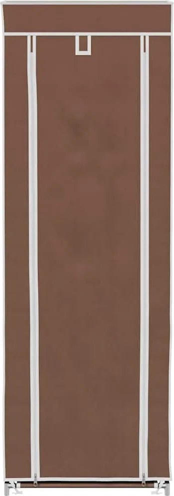 Látkový botník s dvířky - 57 x 29 x 162 cm - hnědý 240492