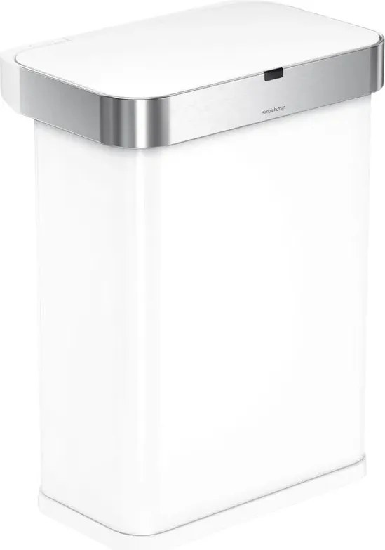 Simplehuman Sensor 58 L - bílá ocel - Bezdotykový koš