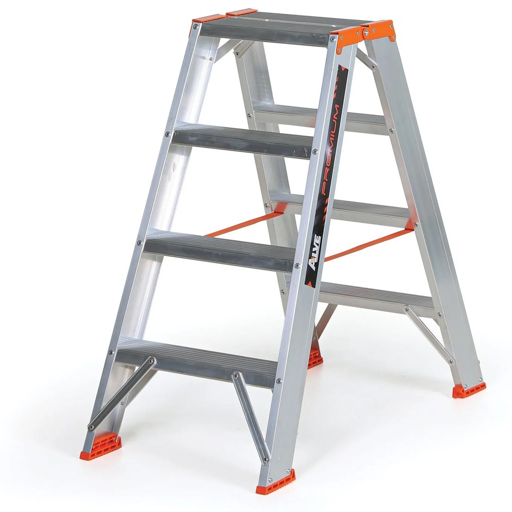Oboustranné hliníkové schůdky ALVE PREMIUM, 2x4 stupně, výška 0,85 m