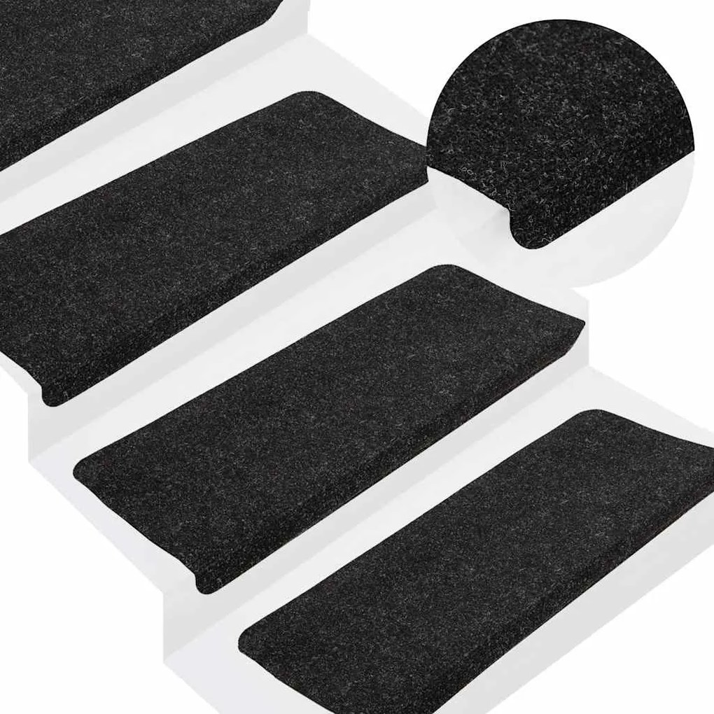 Samolepicí rohože na schody 30 ks Antracit 65x24,5x3,5 cm 3365903
