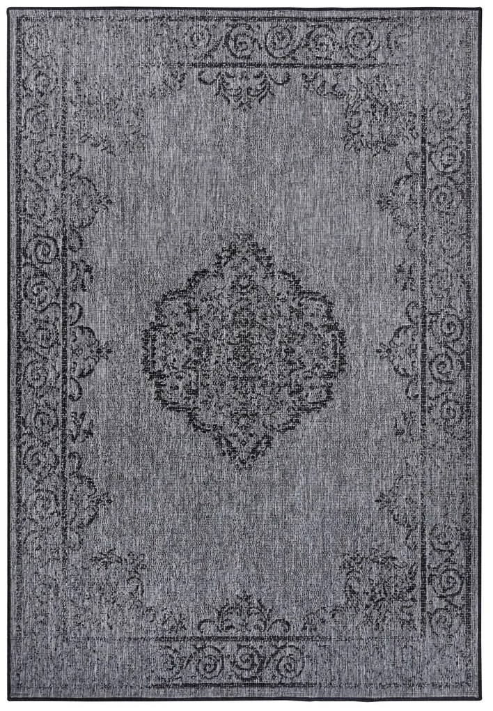 NORTHRUGS - Hanse Home koberce Kusový koberec Twin Supreme 105424 Cebu Night Silver – na ven i na doma - 120x170 cm