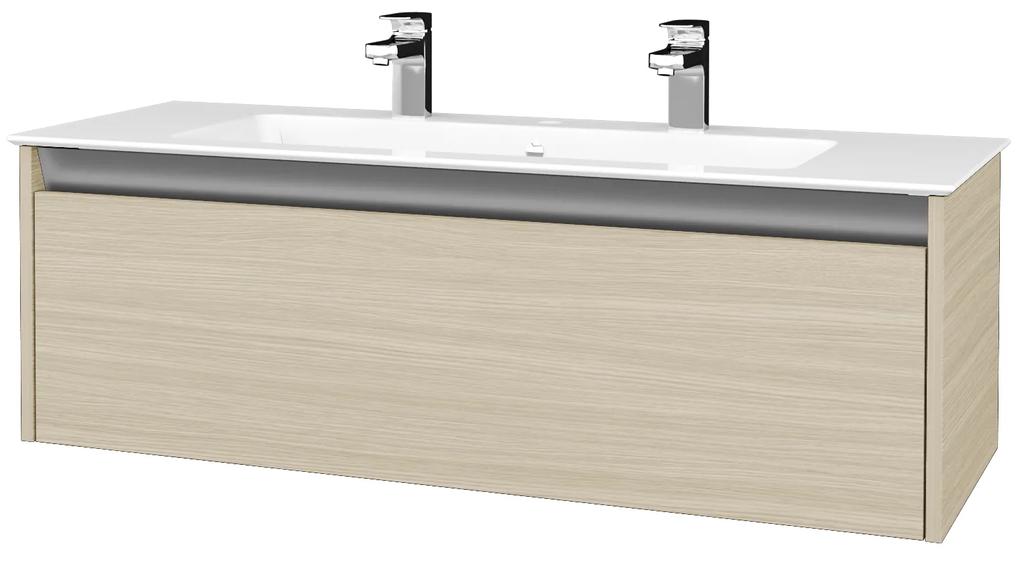 Dřevojas Koupelnová skříň BONO SZZ 120 (umyvadlo Pura) Varianta: N01 Bílá lesk / N07 Stone