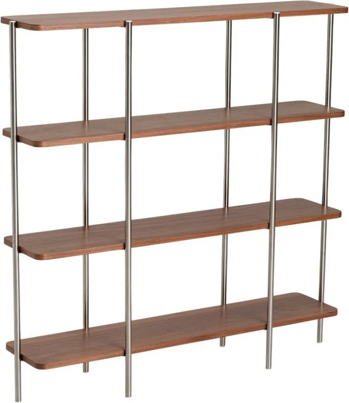 Regál v dekoru ořechu v tmavě přírodní barvě 120x120x30 cm Lyllo – Ellos Home