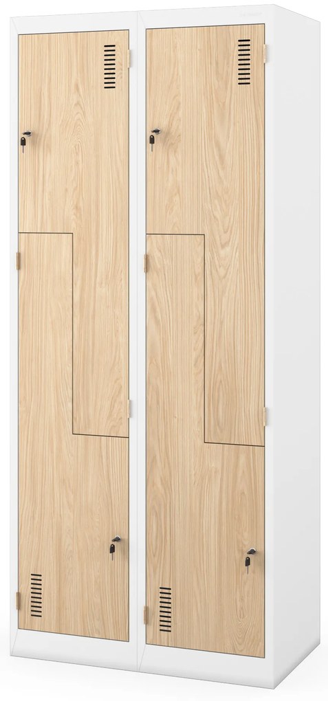 Šatní skříň typu L se 4 komorami, bílá/dub sonoma, 800x1850x450 mm: JULIA Eco Design