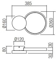 Stropní nástěnné led designové svítilo Redo Cronos Barva: Černá, Chromatičnost: S - 38,5cm