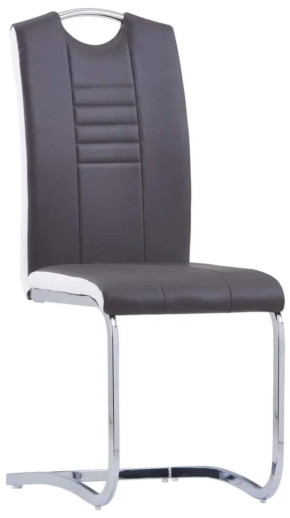 Jídelní židle Smooth - 2 ks - šedé | umělá kůže