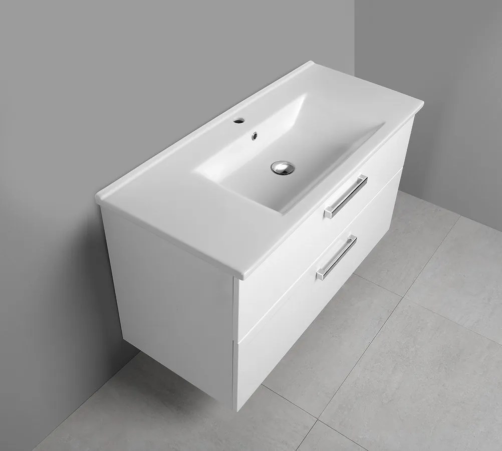 Aqualine, VEGA umyvadlová skříňka 100cm, 2xzásuvka, bílá, VG103