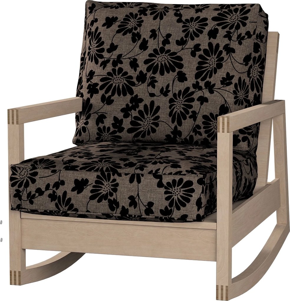 Potah na křeslo IKEA Lillberg barva hnědá látka pletený vzor, vzorované