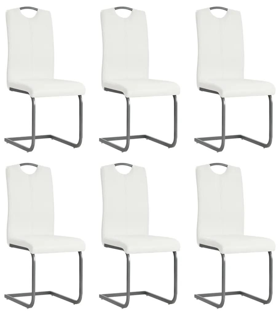 275464 vidaXL Konzolové jídelní židle 6 ks bílé umělá kůže