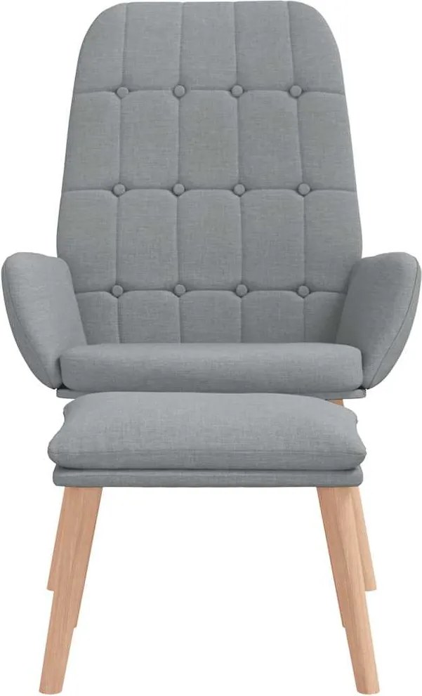Relaxační křeslo s podnožkou světle šedé textil 3315149