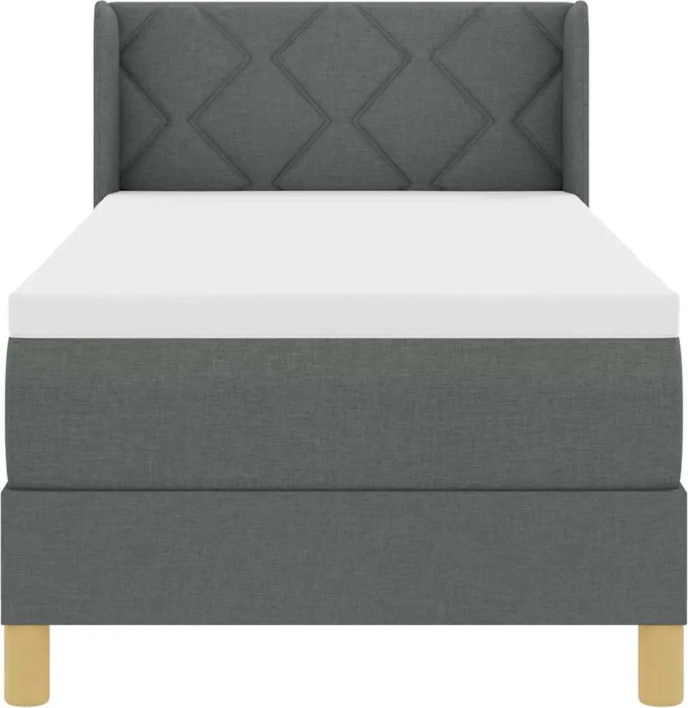 Postel s boxspringem s polštářem Tmavě šedá 200 x 80 cm textil 3341322