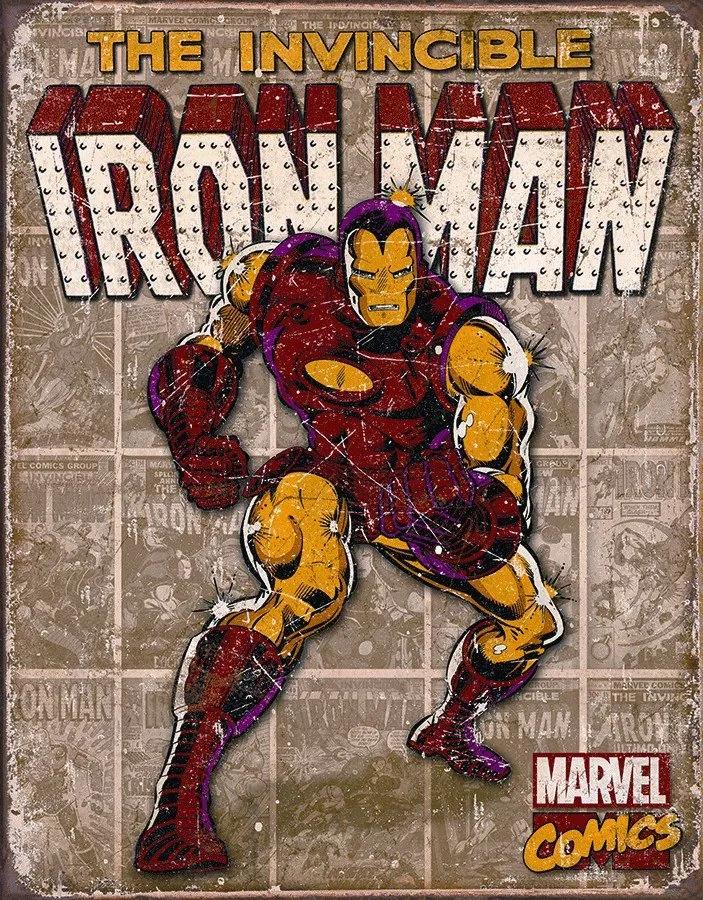 Plechová cedule: Iron Men (Marvel) - 40x30 cm