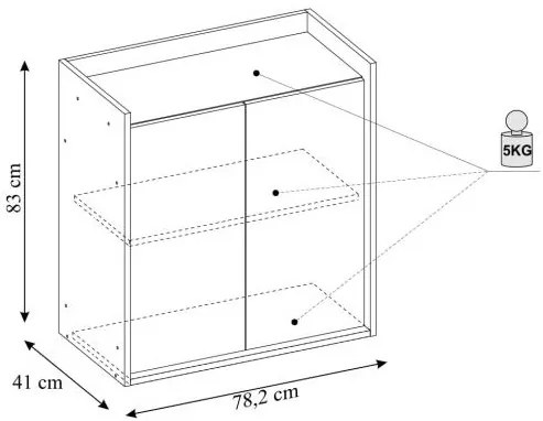 Skříňka MOBIUS 2D přírodní ořech/alpská bílá