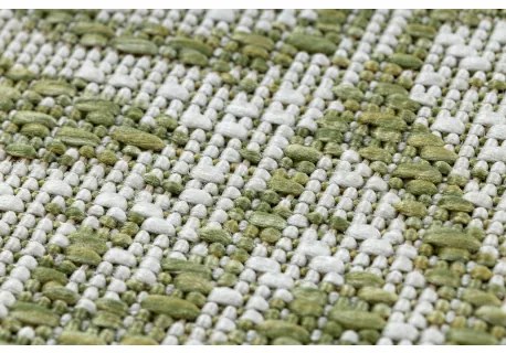 koberec SISAL SION Listy, tropický 22128 ploché tkaní ecru / zelená velikost 200x290 cm | krásné koberce cz