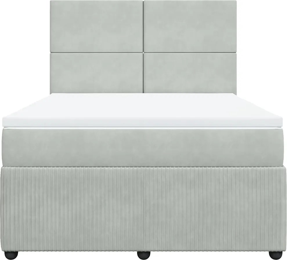 Box spring postel s matrací světle šedá 140x200 cm samet 3292352