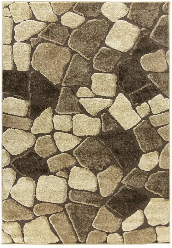 Moderní kusový koberec Volga 12455 Kameny hnědý Rozměr: 240x340 cm | BIANO