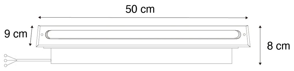 Sada 2 moderních zemních bodových svítidel ocel 50 cm vč. LED IP65 - Eline