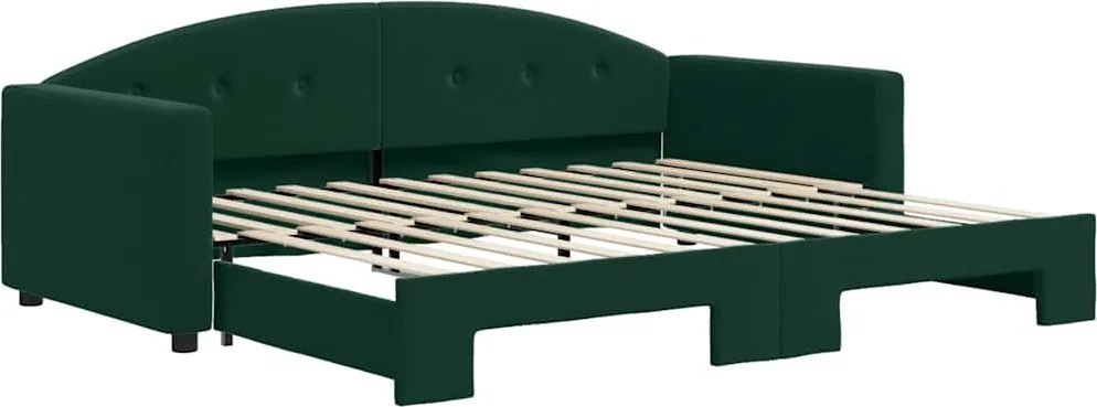 Válenda s přistýlkou tmavě zelená 90 x 200 cm samet 3197303