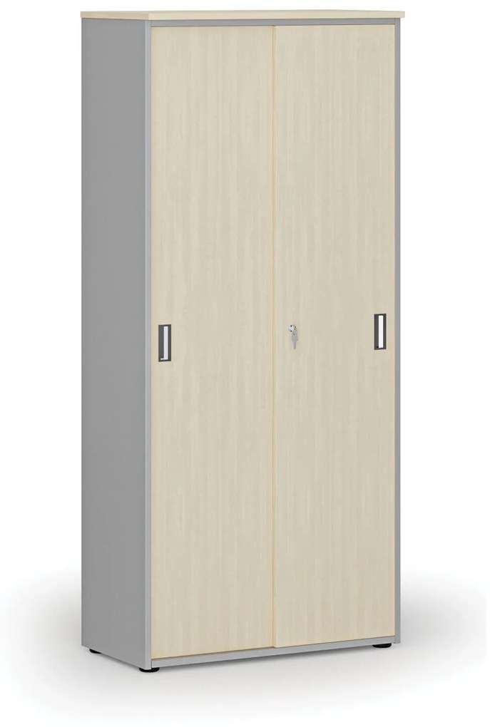 Skříň se zasouvacími dveřmi PRIMO GRAY, 1781 x 800 x 420 mm, šedá/grafit