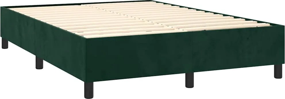 Rám postele s boxspringem tmavě zelená 140 x 190 cm samet 3121117