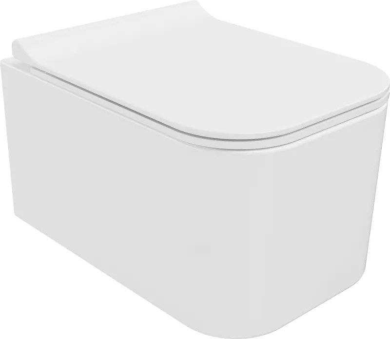 Mexen ELIS Rimless mísa závěsná se sedátkem volně-padajícím, 52 x 34,5 cm, bílá, 30910700