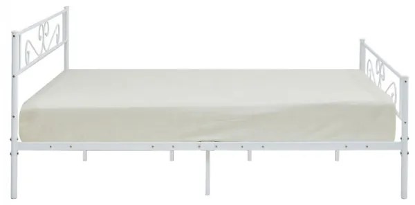 Kovová postel s roštem Bengrio 0601, Rozměr postele: 180x200, Barva: Bílá