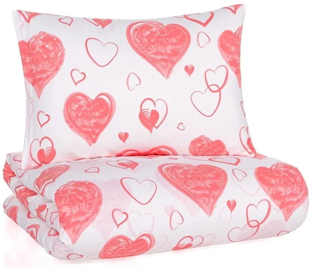 Bavlněné ložní povlečení Pink Love - 100% bavlna Renforcé - 70 x 90 cm - 140 x 200 cm