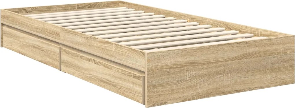 Postel s úložným prostorem se zásuvkou Sonoma dub 100 x 200 cm 3409582