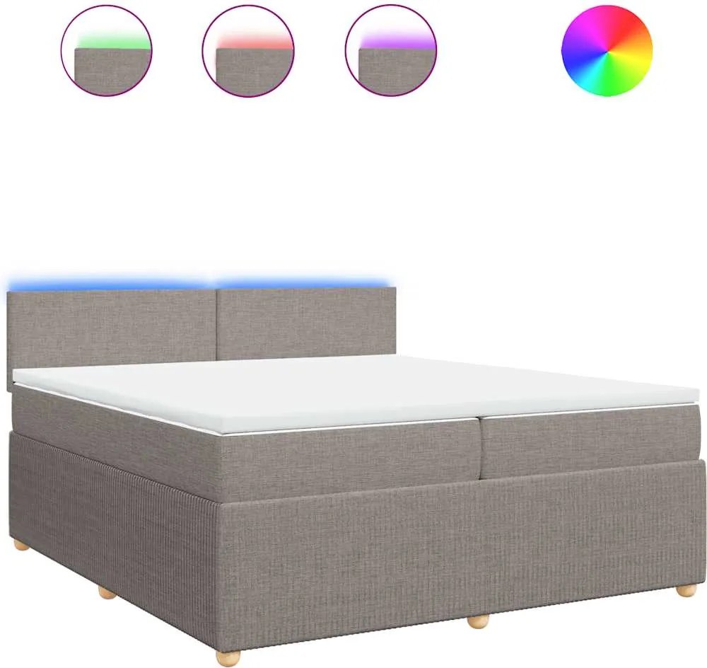 Box spring postel s matrací taupe 200x200 cm textil 3289860