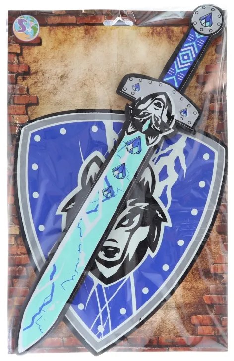 Pěnový meč se štítem - modrý