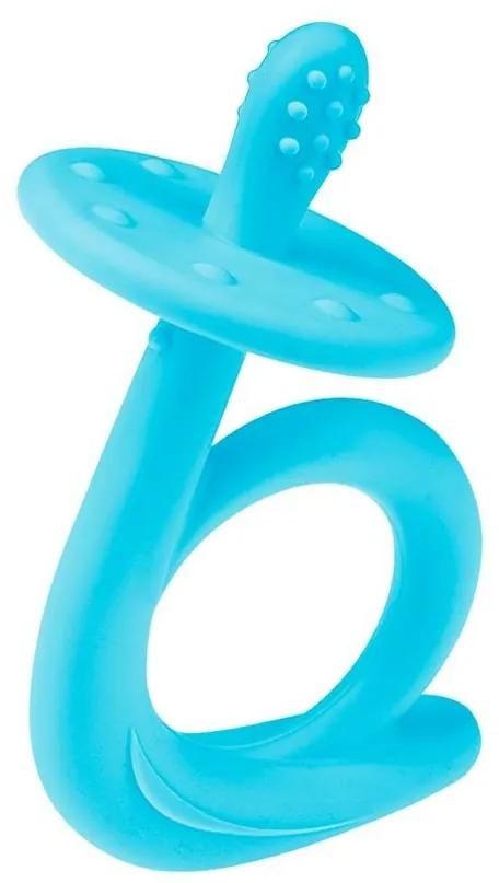 Akuku Dětské silikonové kousátko Šneček modrá, 9,5 x 7 x 5 cm