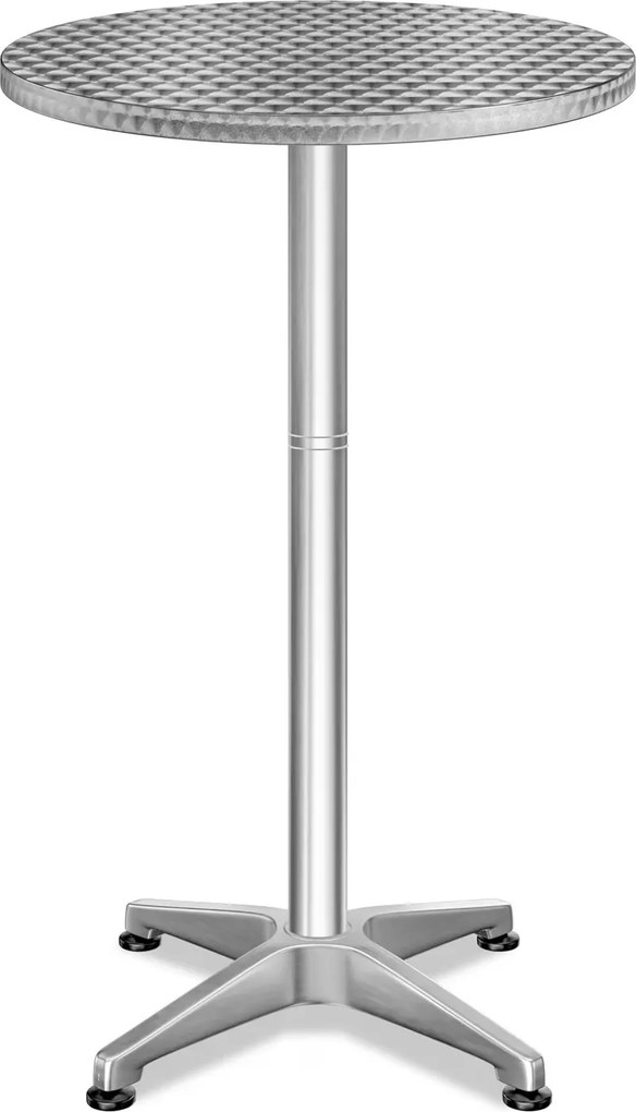 Deuba Hliníkový barový stůl Ø60 cm - stříbrný
