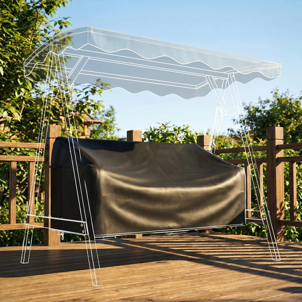 Outsunny obal na 3místnou zahradní houpačku, nepromokavý ochranný obal, odolný proti větru a UV záření, tkanina 420D Oxford