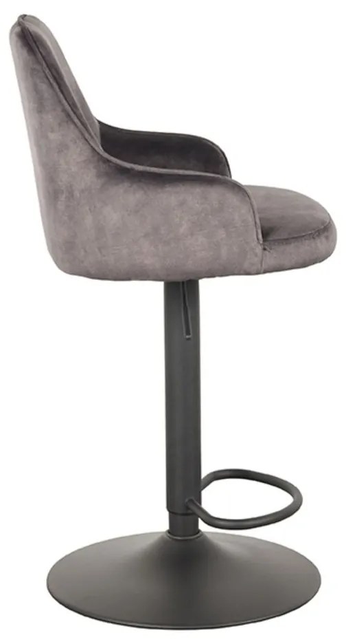 LABEL51 sametová barová židle FENDER antracit CM-55.024