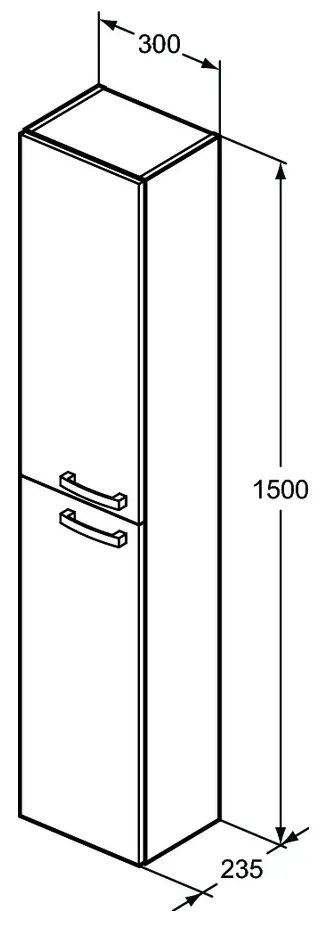 Ideal Standard Tempo - Vysoká skříňka 150 x 30 cm, Dub pískový, E3243OS