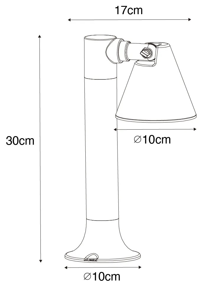 Moderní venkovní sloupkový svítilna rezavě hnědá 30 cm IP44 nastavitelná - Ciara