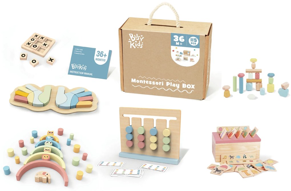 Busykids montessori edukační box pro děti, 36 + měsíců