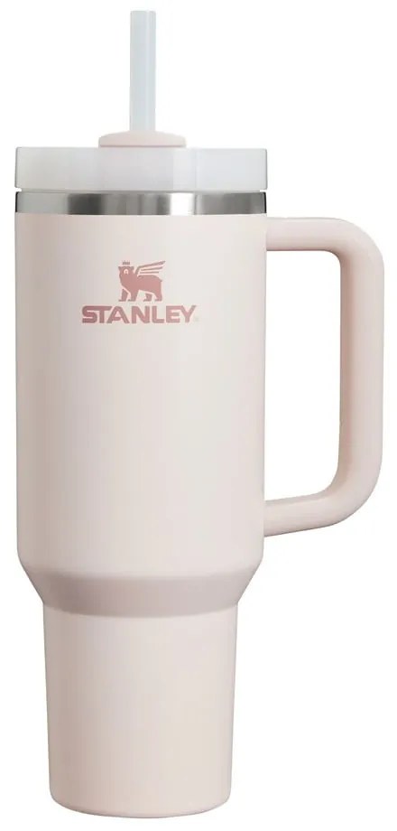 Světle růžová termoska s brčkem z nerezové oceli 1,18 l Quencher H2.0 FlowState Tumbler Rose Quartz – Stanley