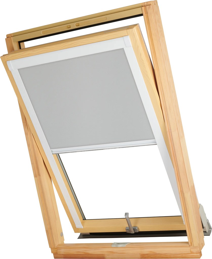 Dekodum Termoizolační roleta na střešní okno typu VELUX MK04/M04/304 Barva látky: Graphite Silver, Barva profilu: Borovice