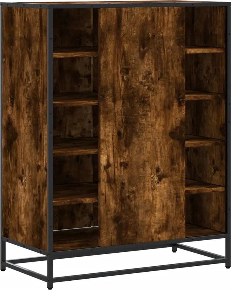 Botník kouřový dub 75 x 38 x 97,5 cm kompozitní dřevo a kov 3300867