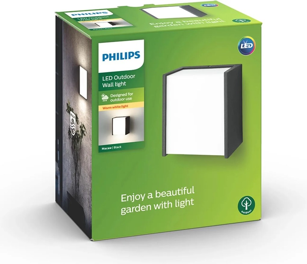Philips LED venkovní nástěnné svítidlo Macaw 130 x 122 x 85 mm