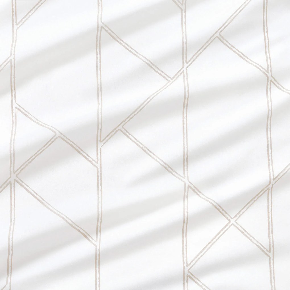 Goldea bavlněné napínací prostěradlo - geometrické linie na bílém 120 x 200 cm