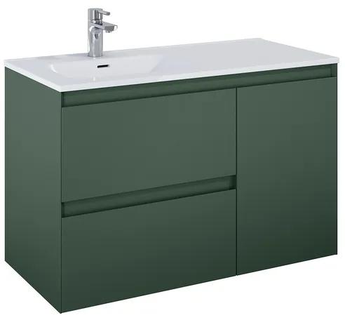 LOTOSAN Akra skříňka pod umyvadlo/desku s košem 100cm, L smaragd matná AQ LN9003