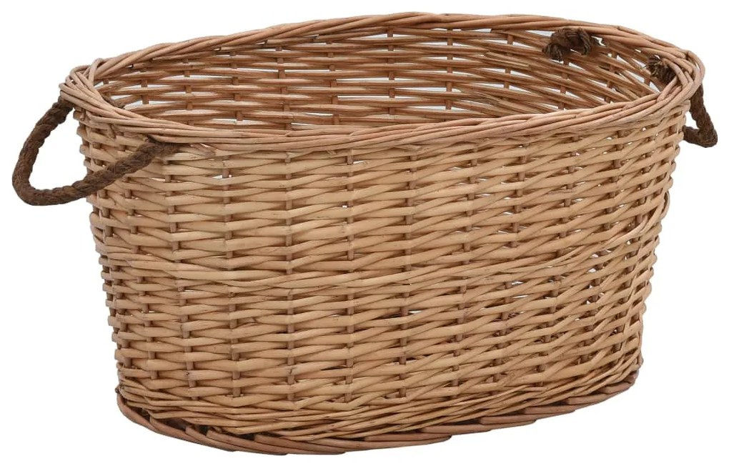 Koš na dřevo s držadly 56 x 40 x 28 cm přírodní vrba 286982