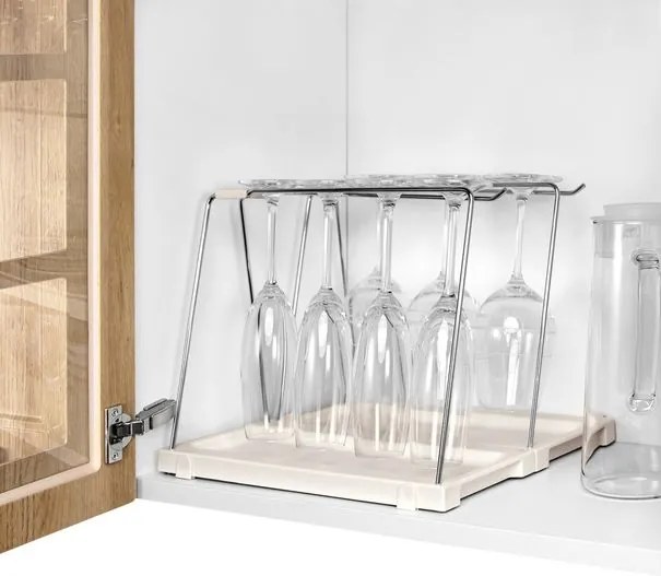 TESCOMA Držák sklenic na víno s odkapávačem FlexiSPACE 330 x 148 mm