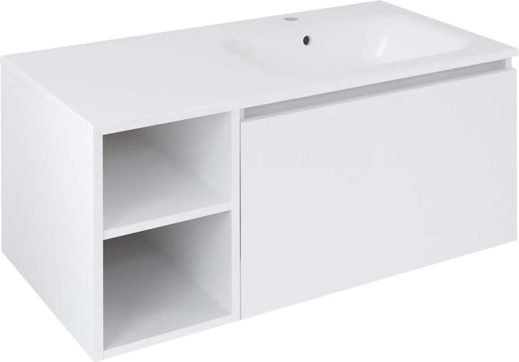 Sapho Lorea - Umyvadlová skříňka 100x46x52 cm, 1x zásuvka, pravá, matná bílá LE070-3131-R-11