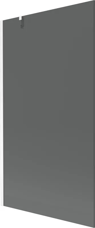 Mexen Next, vanová zástěna 1-křídlová 100 x 150 cm, fixní křídlo, 6 mm šedé sklo, bílý profil, 895-100-000-00-40-20