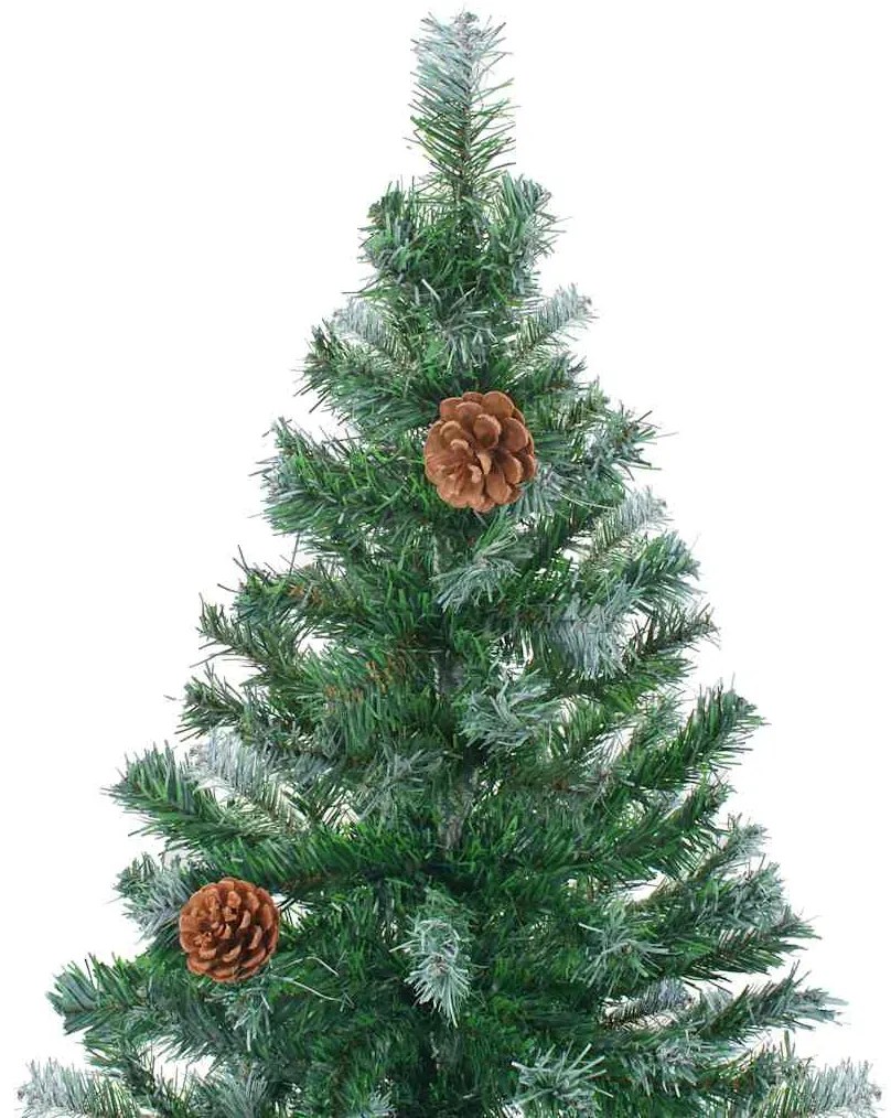 Umělý vánoční stromek LED osvětlení sada koulí a šišky 180 cm