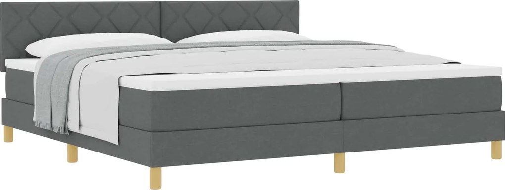 Postel s boxspringem s polštářem Tmavě šedá 200 x 200 cm textil 3339022