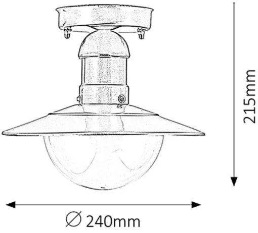 Rabalux 8763 - Venkovní stropní svítidlo OSLO 1xE27/60W IP44